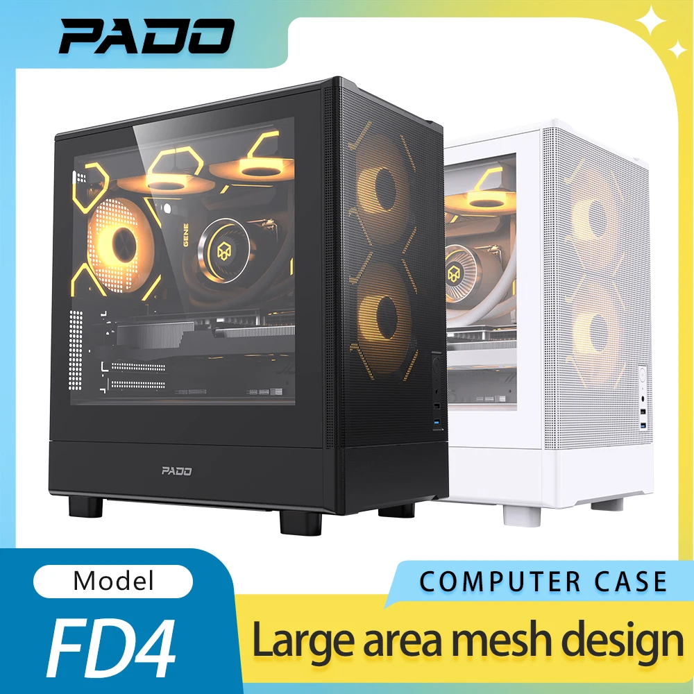 PADO-FD4-Computer-Case-Desktop-DIY-Itx-Case-Side-Transparent-Tempered-Glass-Water-cooled ...