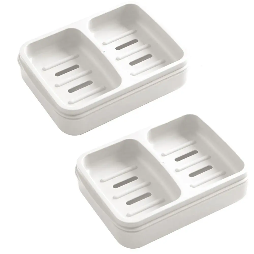2-Pcs-Plastic-Bathroom-Soap-Dishes-New-2-Colours-2-Divided-Compartments ...