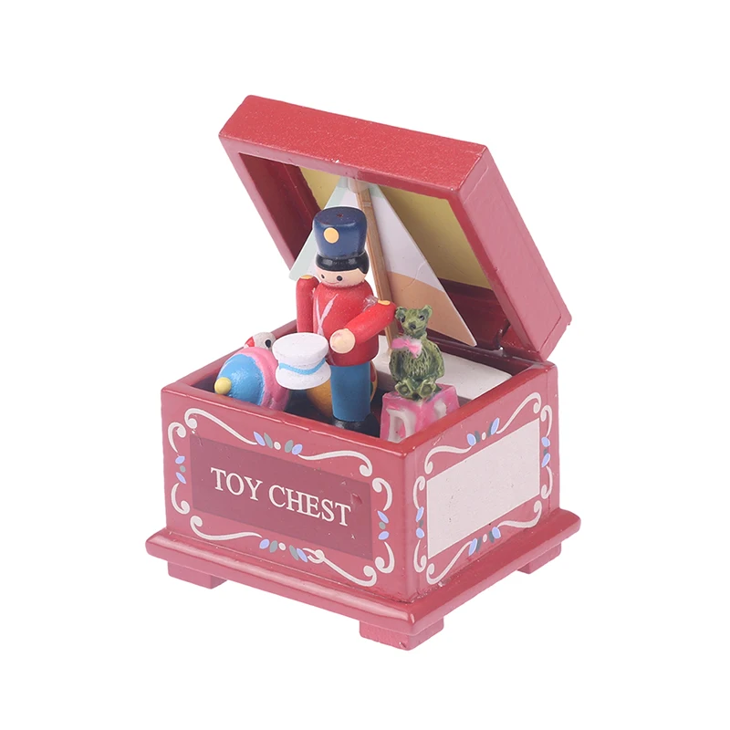 1:12 Dollhouse Miniature Christmas Toy Box Nutcracker Model Wooden ...