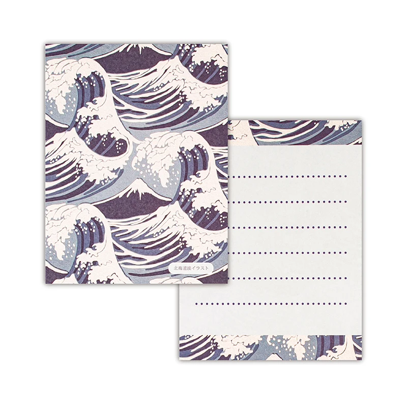 COLOR-MASH-50-sheets-set-Japanese-Notes-Mt-Fuji-Wave-Message-Notes ...