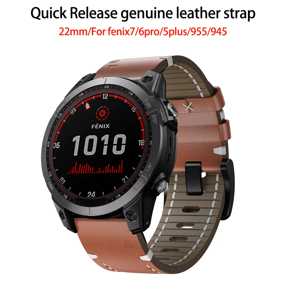 Tactix For Fenix 6 Quick Release genuine leather strap Fenix 7 watch ...