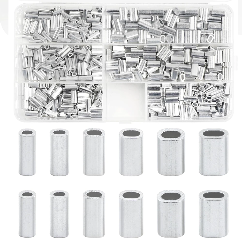 550Pcs-Fishing-Aluminum-Crimp-Sleeves-Kit-Crimping-Sleeves-for-Fishing ...