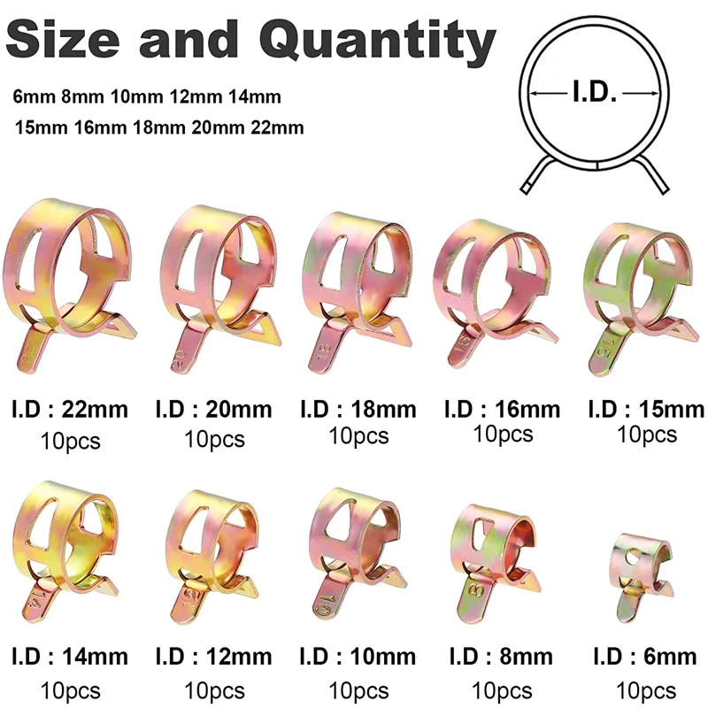 10-Pcs-Spring-Hose-Clamp-Band-Fuel-Hose-Clamp-Silicone-Pipe-Clamp ...