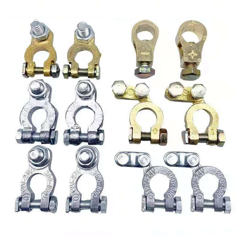 2Pcs Car Battery Terminal Wire Cable Clamp Top Quick Post Terminal Positive & Negative Electric ...