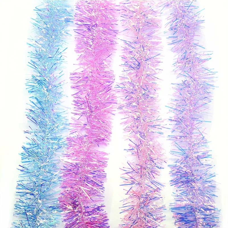2M-3cm-5cm-Rainbow-Color-Foil-Foil-Rattan-Tinsel-Streamer-Christmas ...