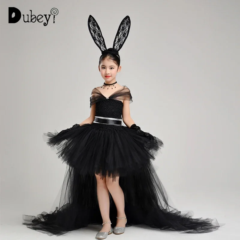 Rabbit-Costume-Kids-Cosplay-Black-Evening-Dresses-Dress-Up-Princess ...