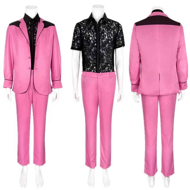 Elvis (2022)-elvis Presley Cosplay Costume Pink Coat Black Shirt ...