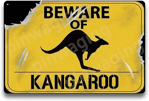 Beware-of-Kangaroo-8-x-12-Funny-Home-Wall-Decor-Art-Sign-Vintage ...
