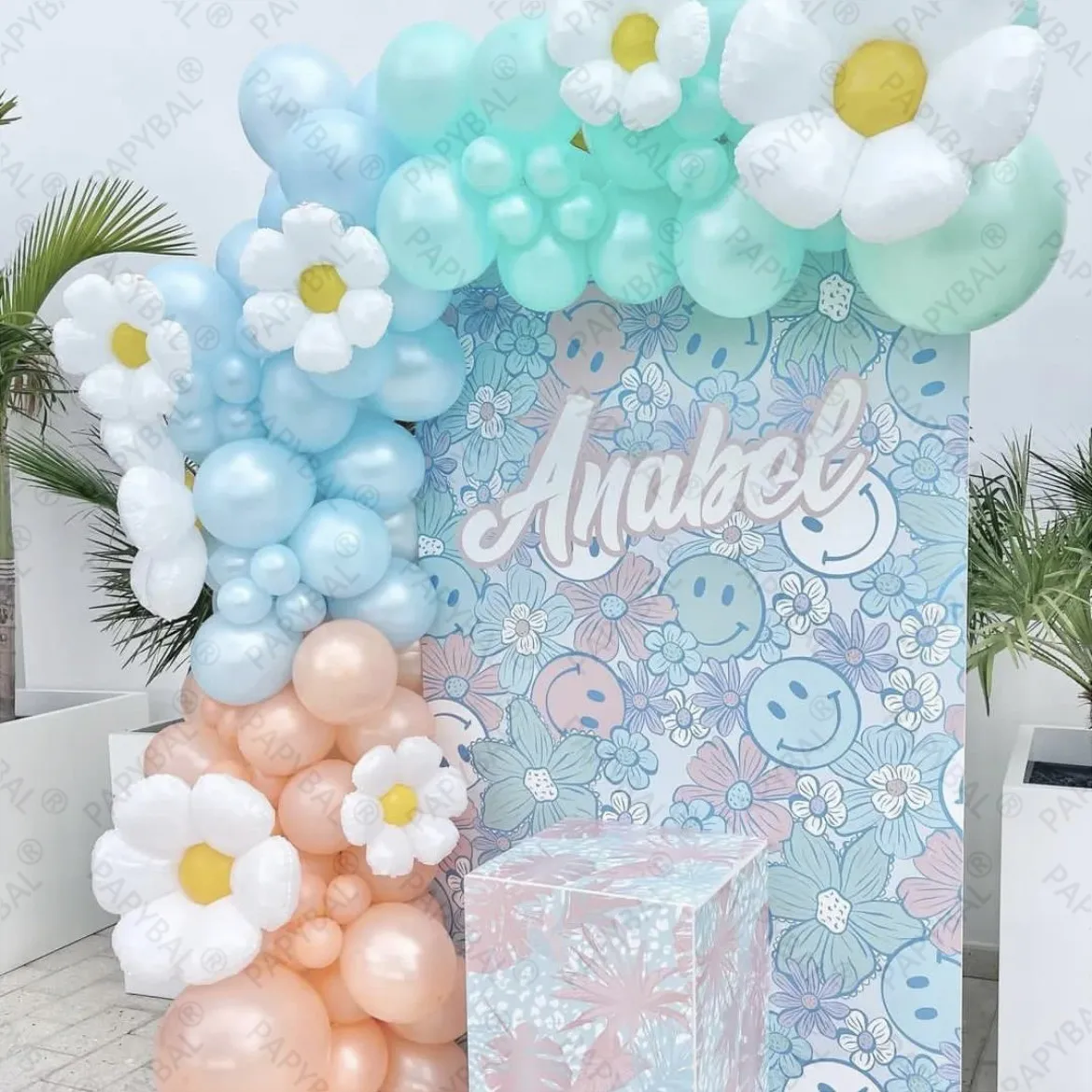 1set-White-Daisy-Theme-Spring-Flower-Balloon-Garland-Set-Kids-Adult ...