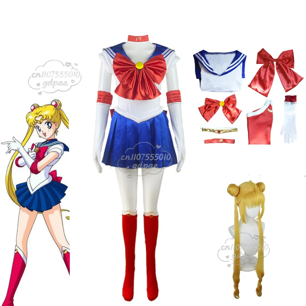 Anime Sailor Moon Cosplay Costume Tsukino Usagi Uniform Dress Outfits ...