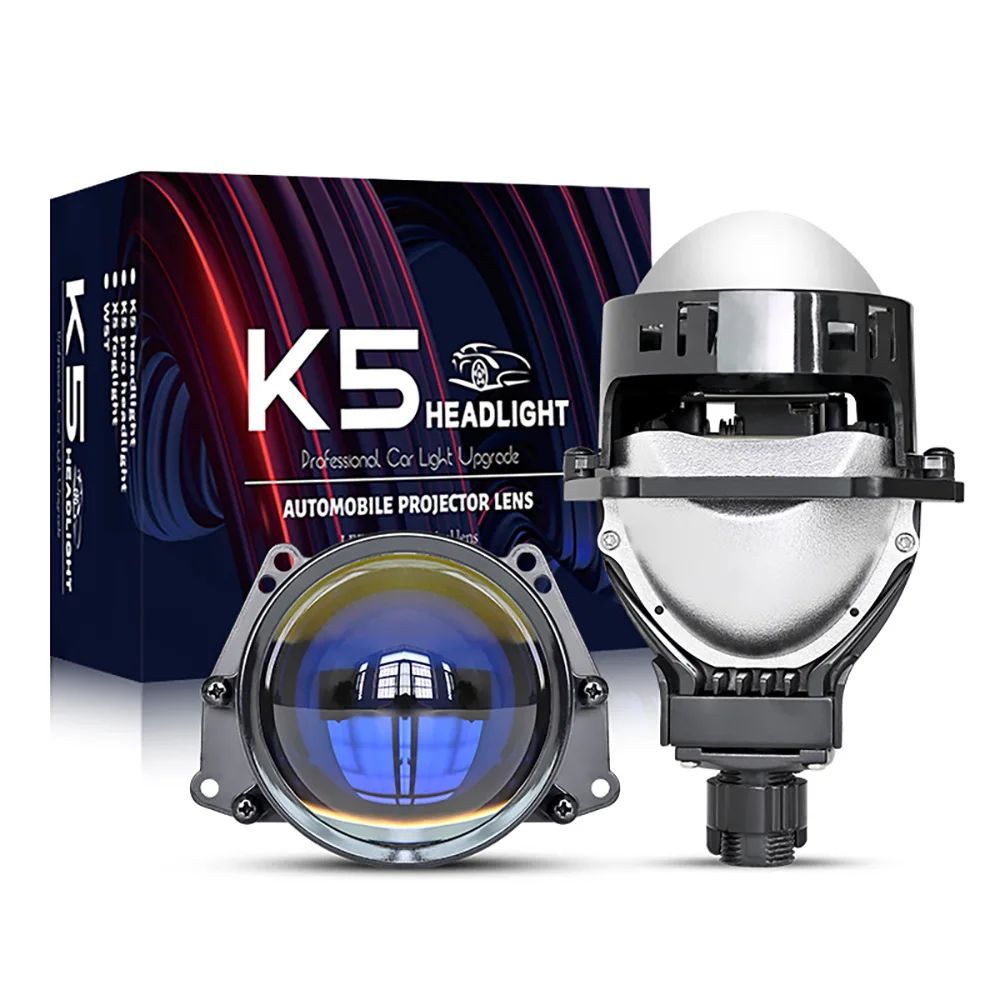 K5 65W Bi-LED Projector Headlight 2.5/3-Inch Dual Lens Fit H4 H7 H11 ...