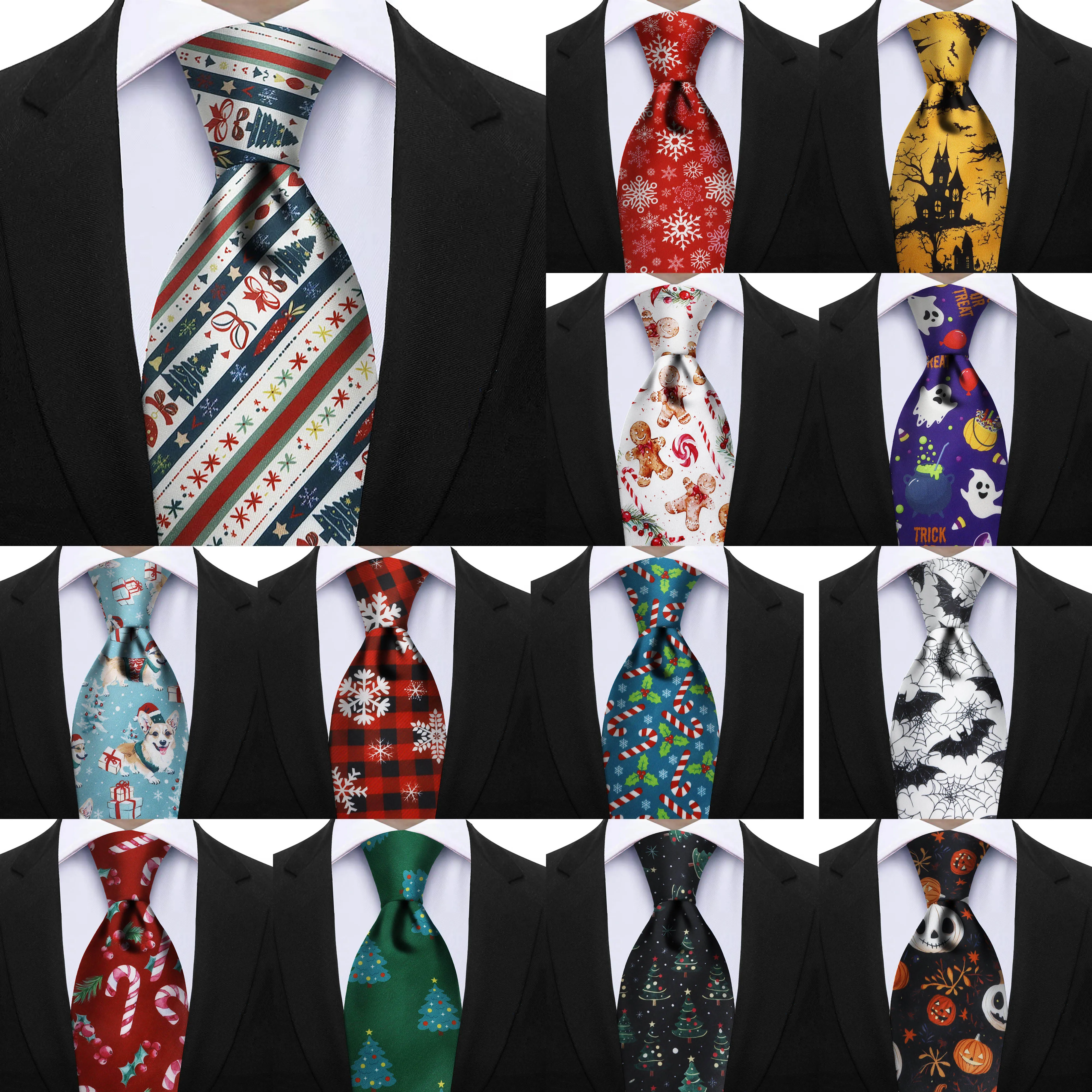 Halloween Christmas 7 CM Necktie Orange Pumpkin Red Crutch Candy ...
