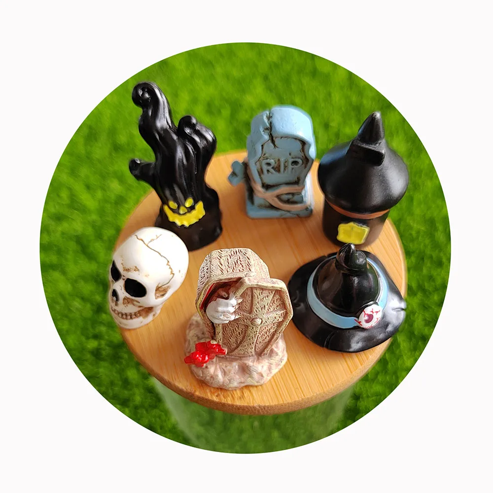 3D-Halloween-Mini-Models-Hat-Tomb-House-Skeleton-Head-Key-Chain-Jewelry ...