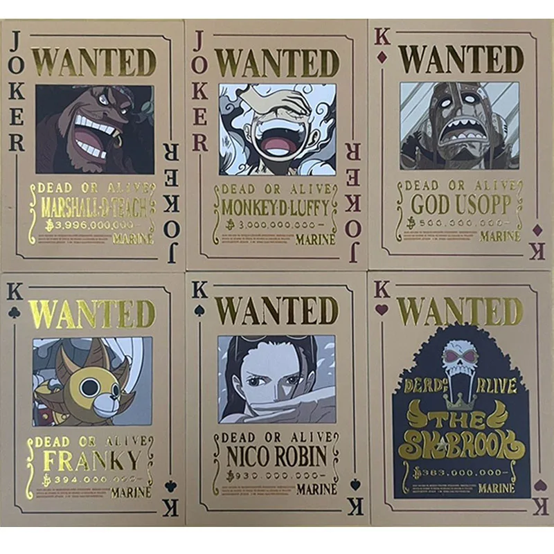 Anime-ONE-PIECE-Wanted-collection-card-Shanks-Monkey-D-Luffy-Nico-Robin ...