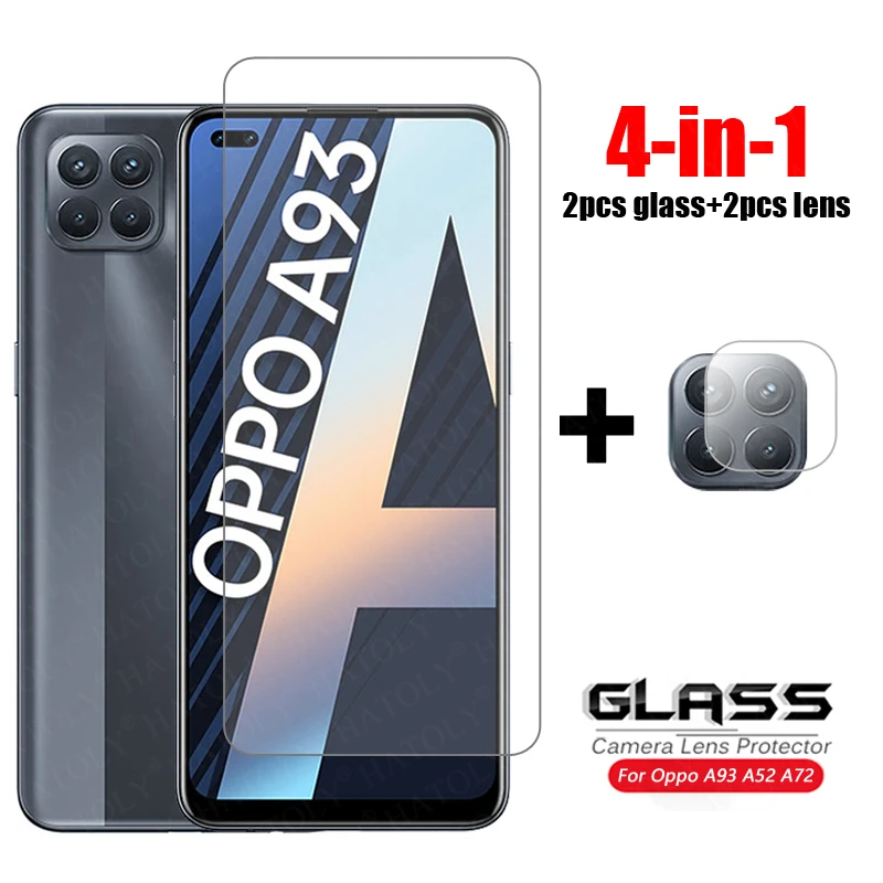 4-in-1 For Glass Oppo A93 Tempered Glass A72 A52 A92 A53 A32 A31 A91 ...