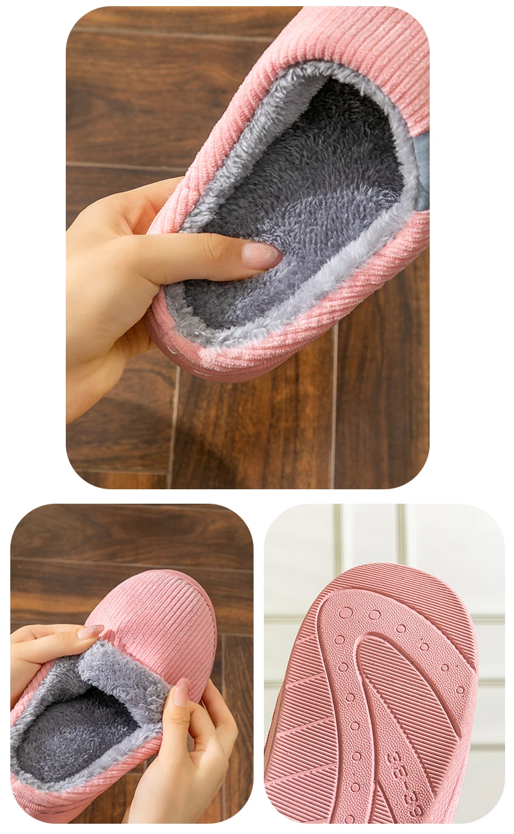 Pantoufles doublées de peluche pour femmes,chaussures chaudes d'hiver d ...