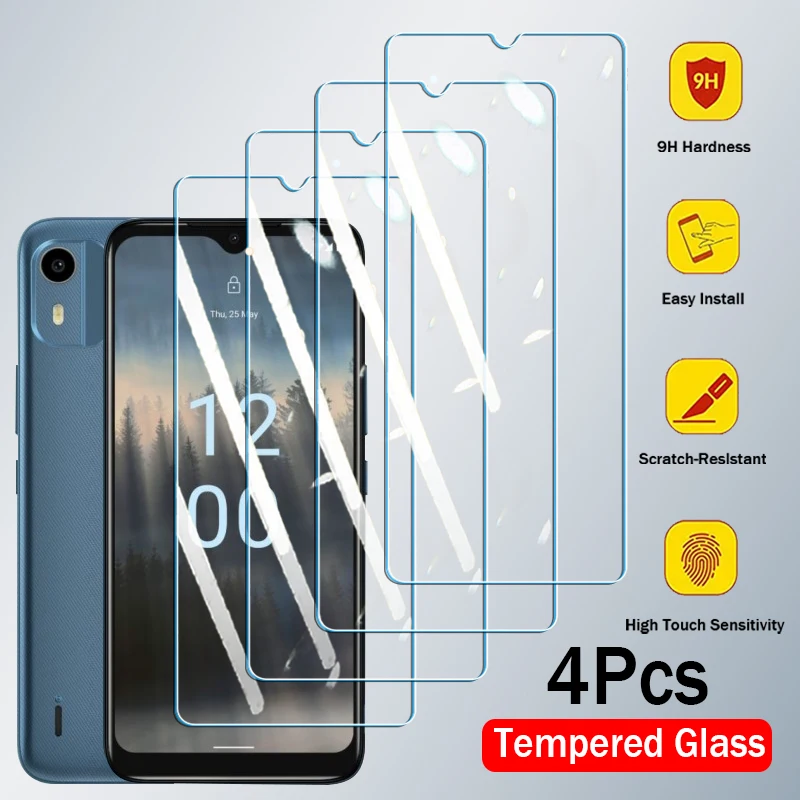4Pcs-Tempered-Glass-For-Nokia-Phone-C20-C10-C31-C200-C32-C300-C22-C210 ...