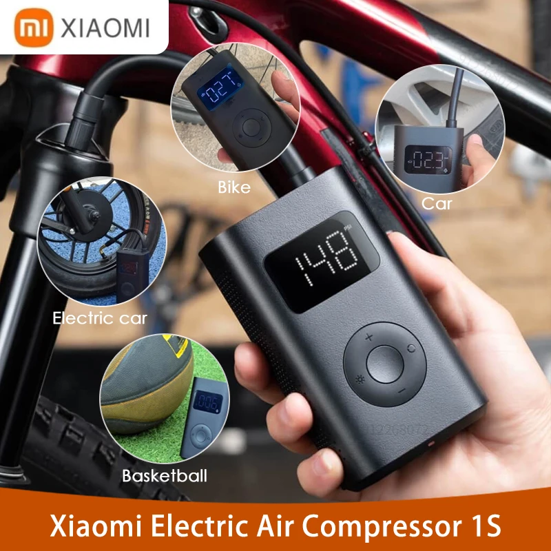 Xiaomi Mijia Portable Electric Pump Air Compressor 1s Smart Digital Tire Sensor Inflatable ...