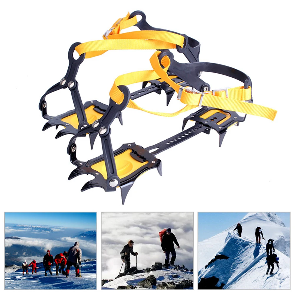 Crampones-de-hielo-de-acero-inoxidable-empu-aduras-de-nieve-de-10 ...