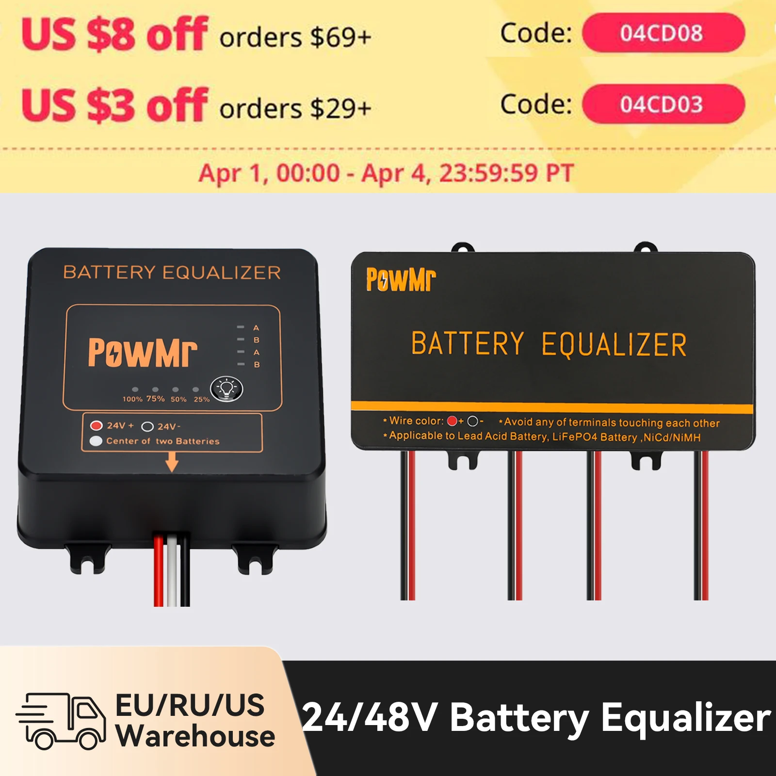 Powmr-24V-48V-Batterie-Equalizer-Solar-Spannungs-ausgleich-f-r-Blei-S ...
