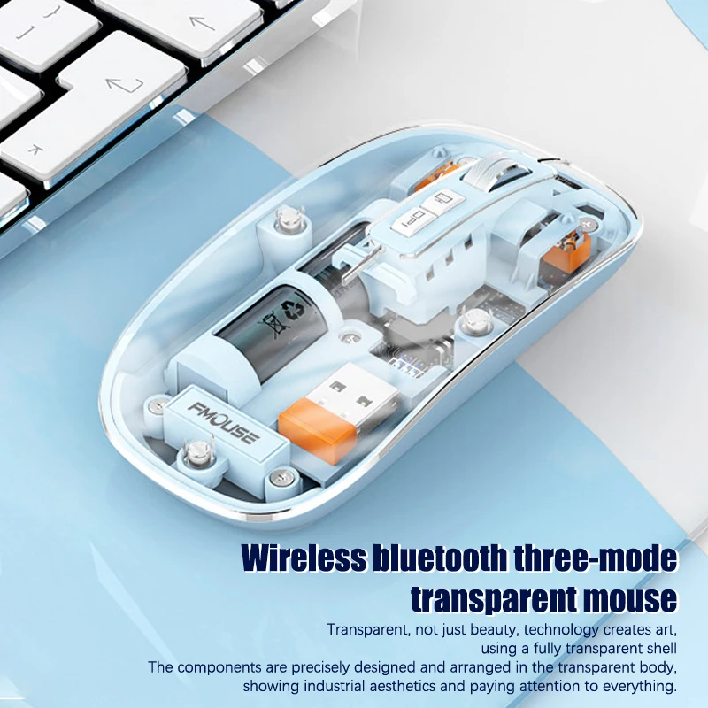 M233Transparent-Magnetic-Mouse-Triple-Mode-2-4G-Bluetooth-Compatible ...