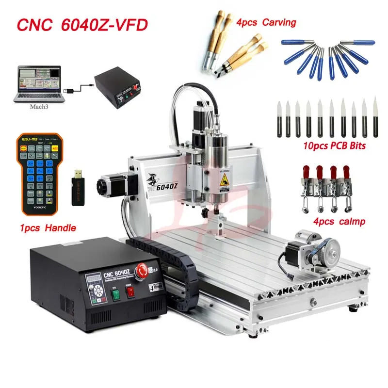 Máquina enrutadora CNC 6040, perforadora de Metal de aluminio, máquina de grabado con tallado de ...