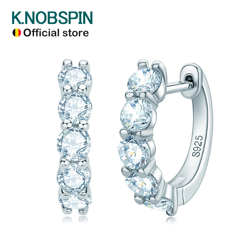 18k White Gold Earrings Certificate | 925 Sterling Sliver Loop Earring ...