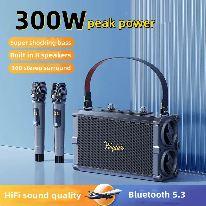 300W-Peak-Power-Wireless-Portable-Microphone-Bluetooth-Speaker-Sound ...