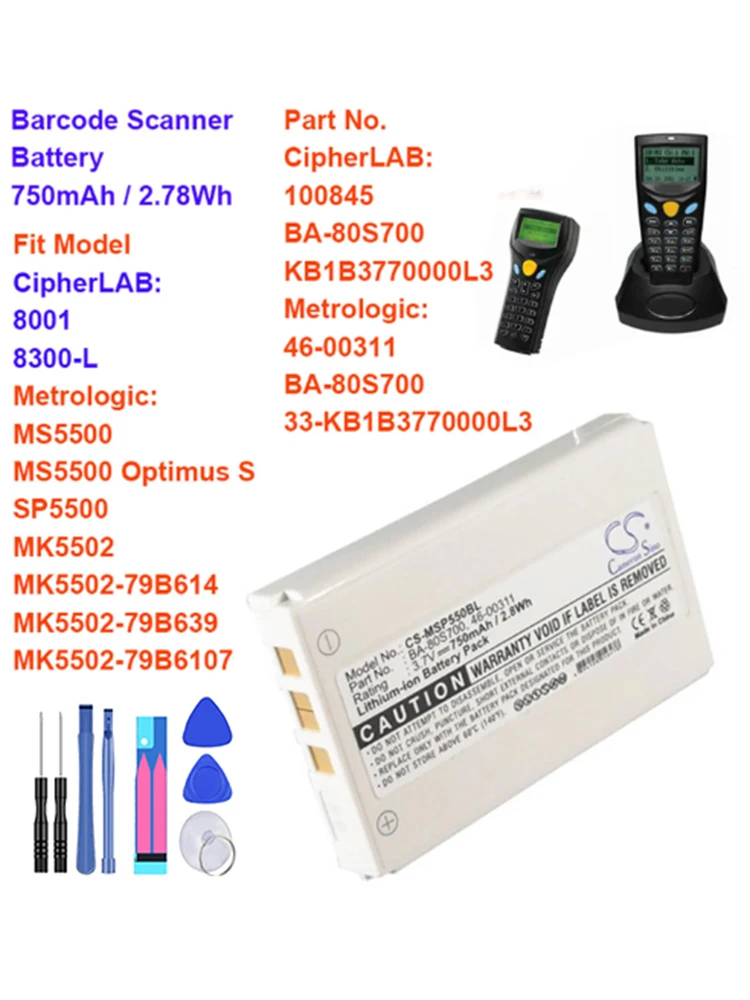 Barcode-Scanner-Battery-For-CipherLAB-8001-8300-L-100845-33 ...