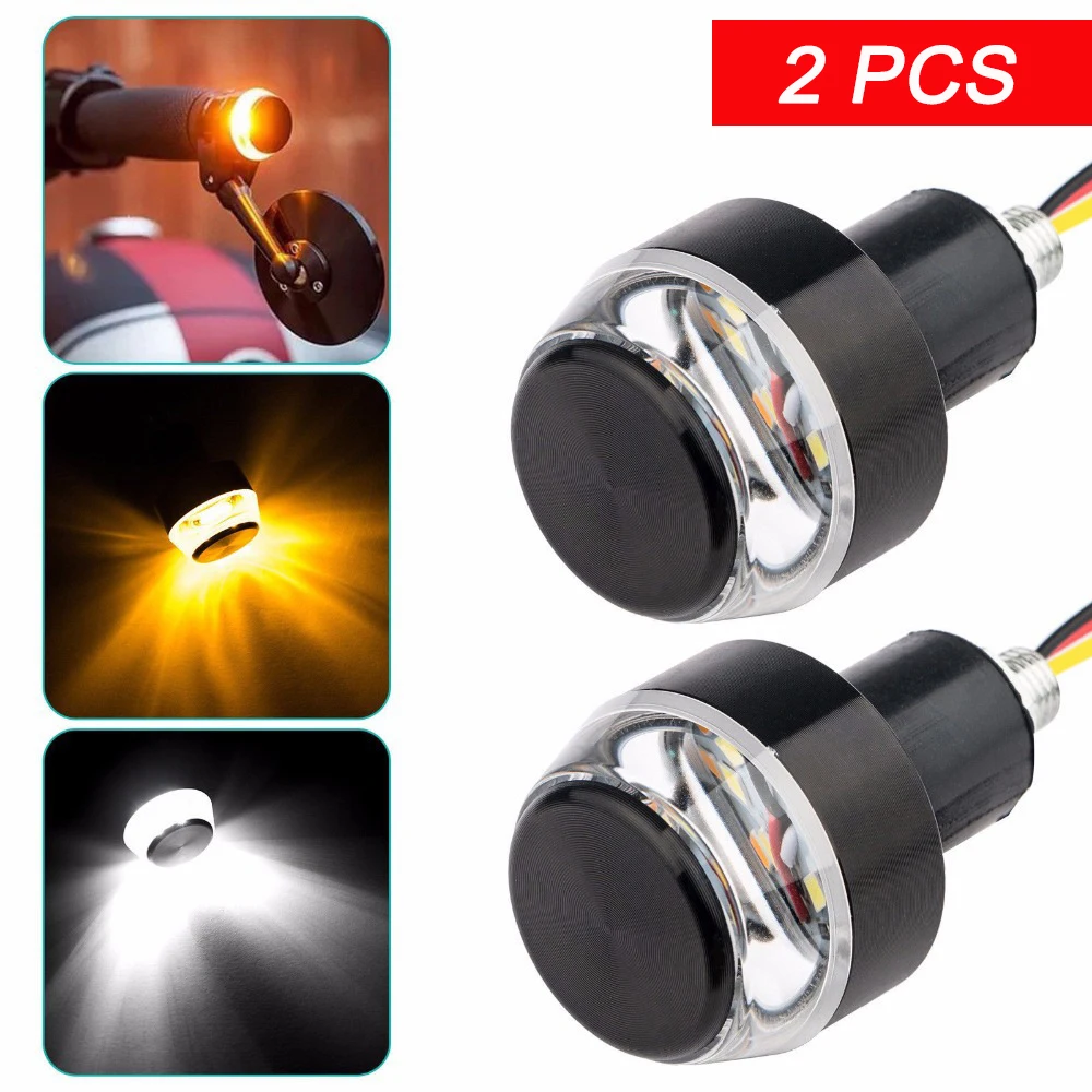 1/2pcs 12V Turn Signals Motorcycle LED Handle Bar End Blinker Turn ...