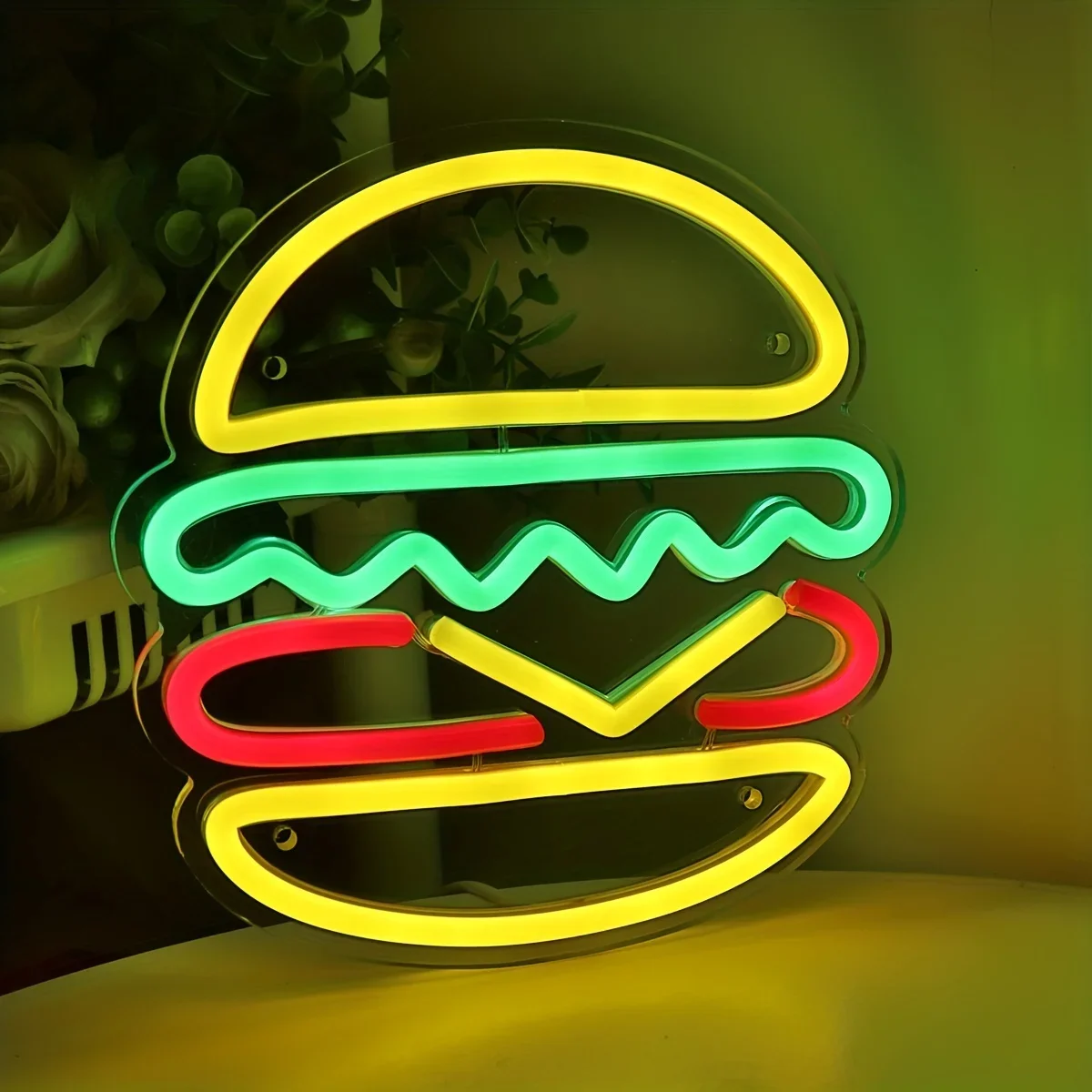 Get Your Business Noticed with a Hamburger Neon Sign for Wall Decor and ...