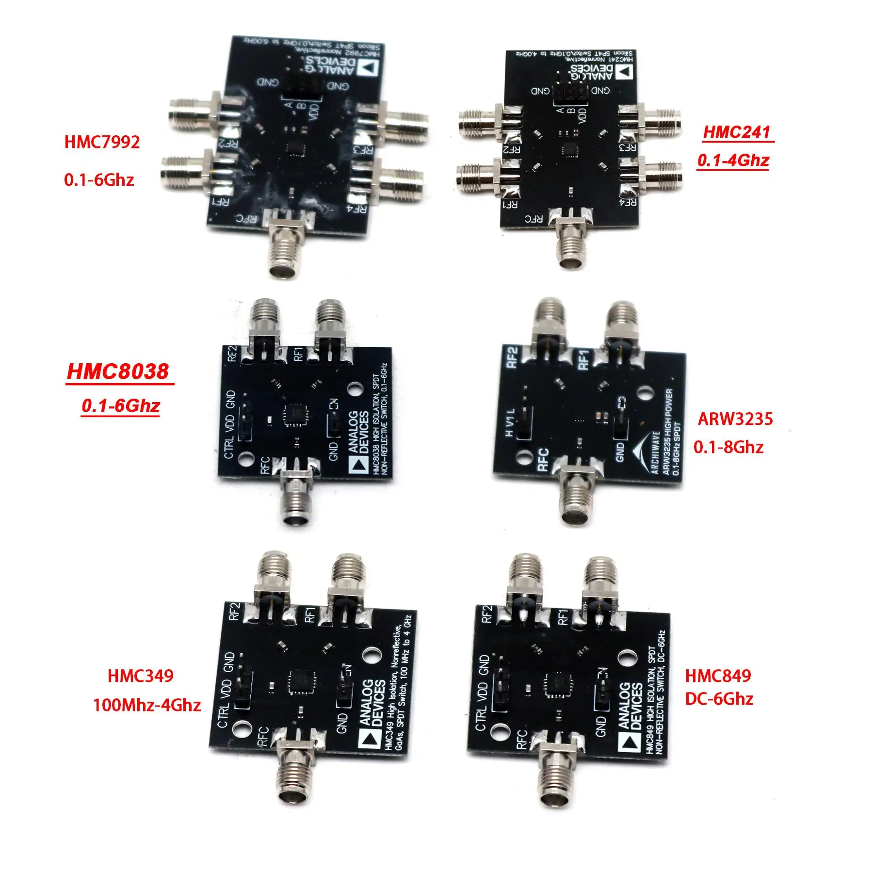 100Mhz-6G/8Ghz SPDT SP4T RF スイッチ HMC349 HMC849 HMC8038 ARW3235 HMC241 ...