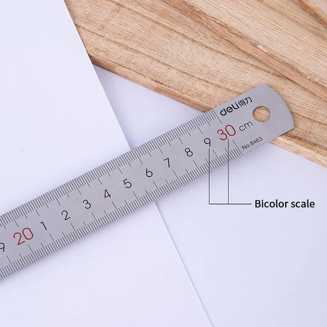 Ruler 12 Inch Stainless Steel Metal Ruler — Heavy-Duty Measuring Tool ...