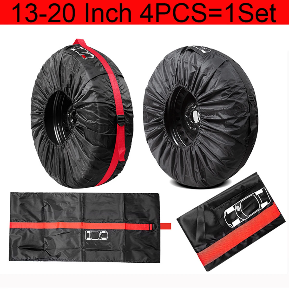 Universal Car Spare Tire Cover Case Polyester Auto Wheel Tires Storage ...