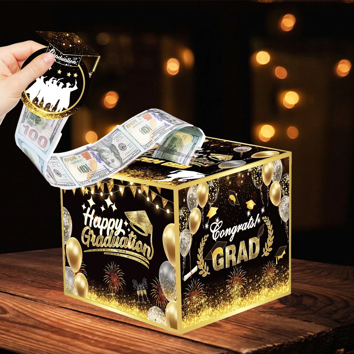 1Pc-Happy-Graduation-Cash-Box-Black-Gold-Creative-Folding-Surprise-Gift ...