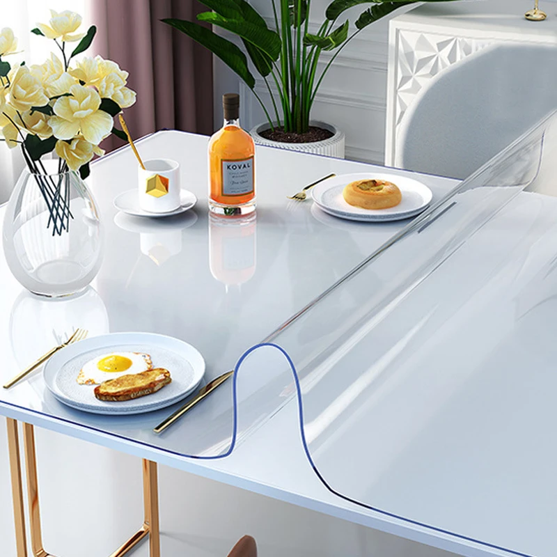 Soft glass tablecloth Transparent PVC table mat Waterproof and oil ...