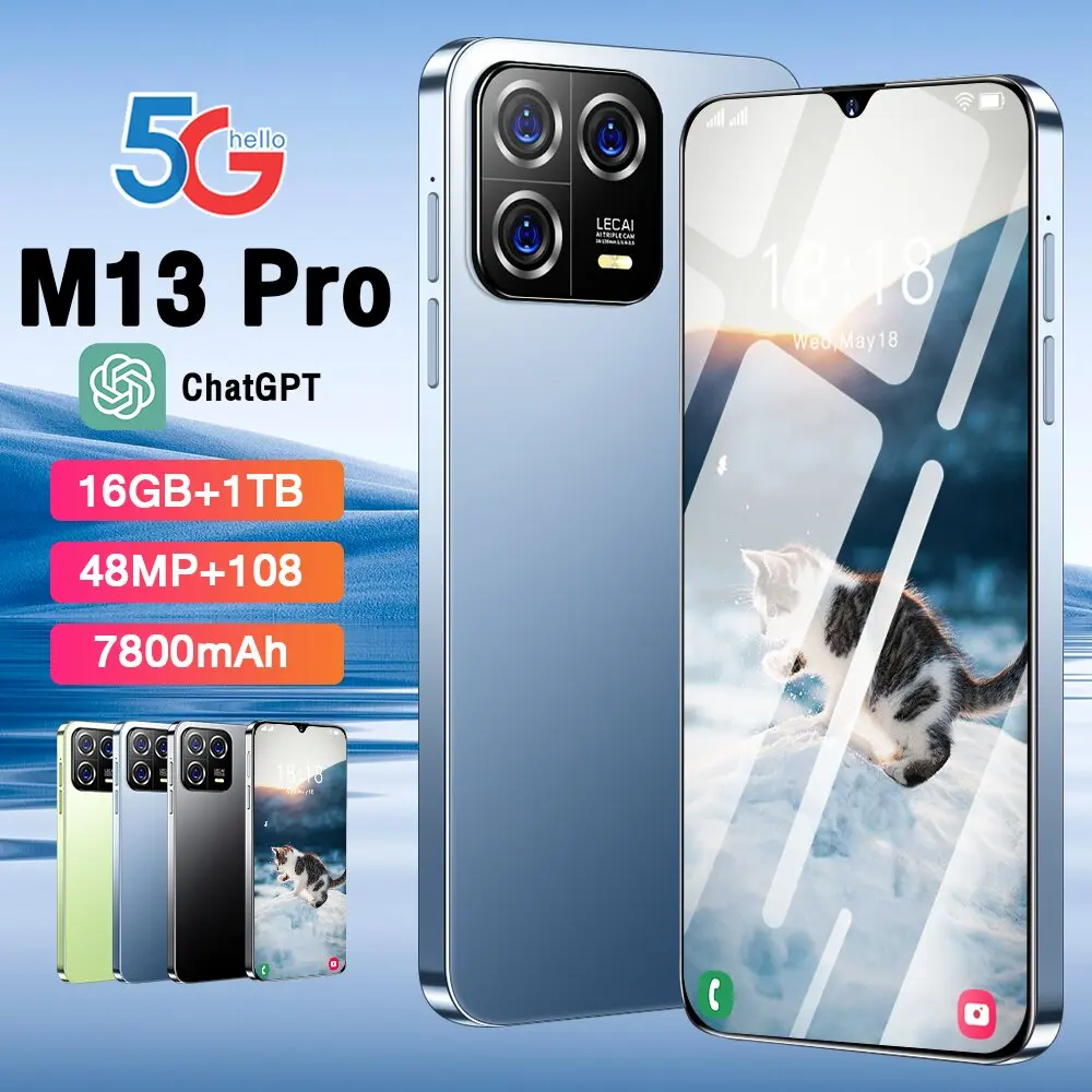M13-Pro-Smartphone-Android-7-3-Polegada-HD-Tela-Cheia-16GB-1TB-Telem ...