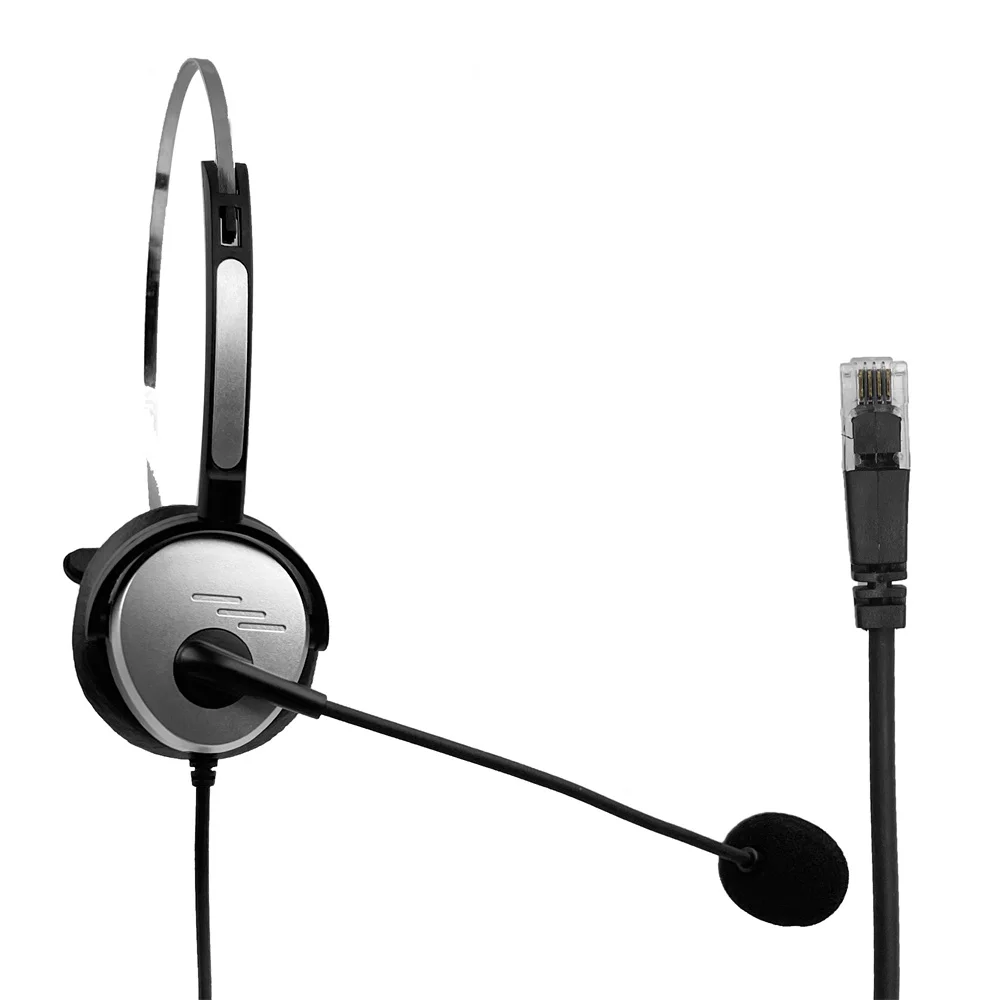 For-4-pin-RJ11-Mono-Cable-Operator-Call-Center-Phone-Headset-Soft-Rod ...