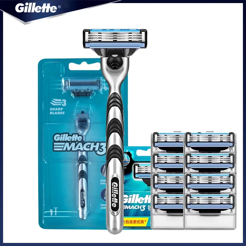 Genuine-Gillette-Mach-3-Manual-Shaver-For-Men-3-Layers-Blades-Men-s ...