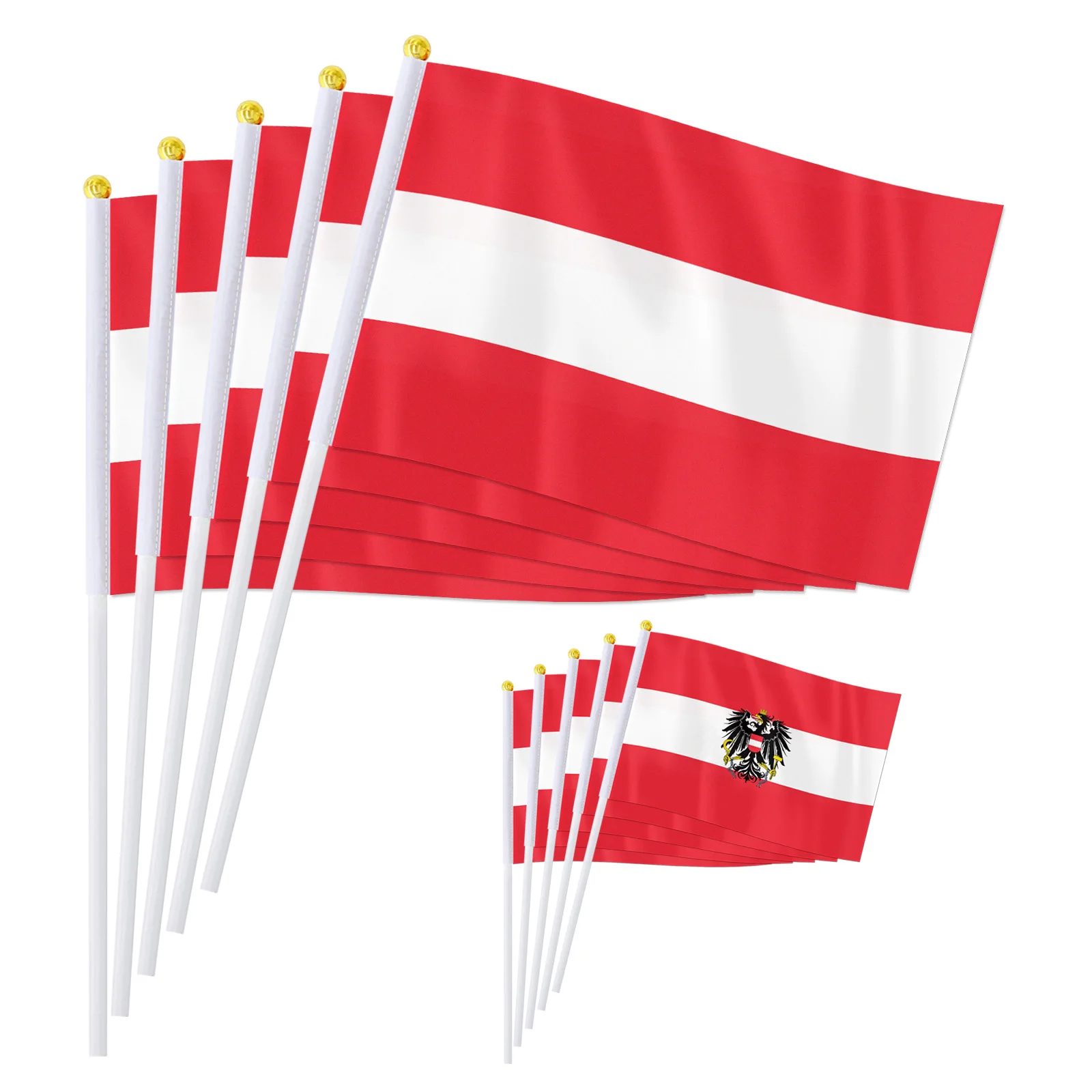 PTEROSAUR-14*21cm Austria Hand Flag, Austrian Coat of Arms National ...