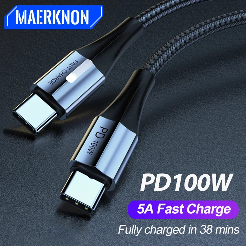 PD-100W-5A-USB-Type-C-Cable-Fast-Charging-Data-Cord-For-Samsung-Oneplus ...