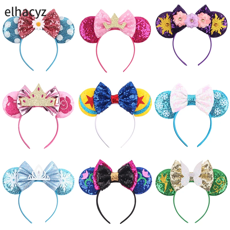 10Pcs/Lot Wholesale Glitter Snowflake Mouse Ears Headband Festival ...