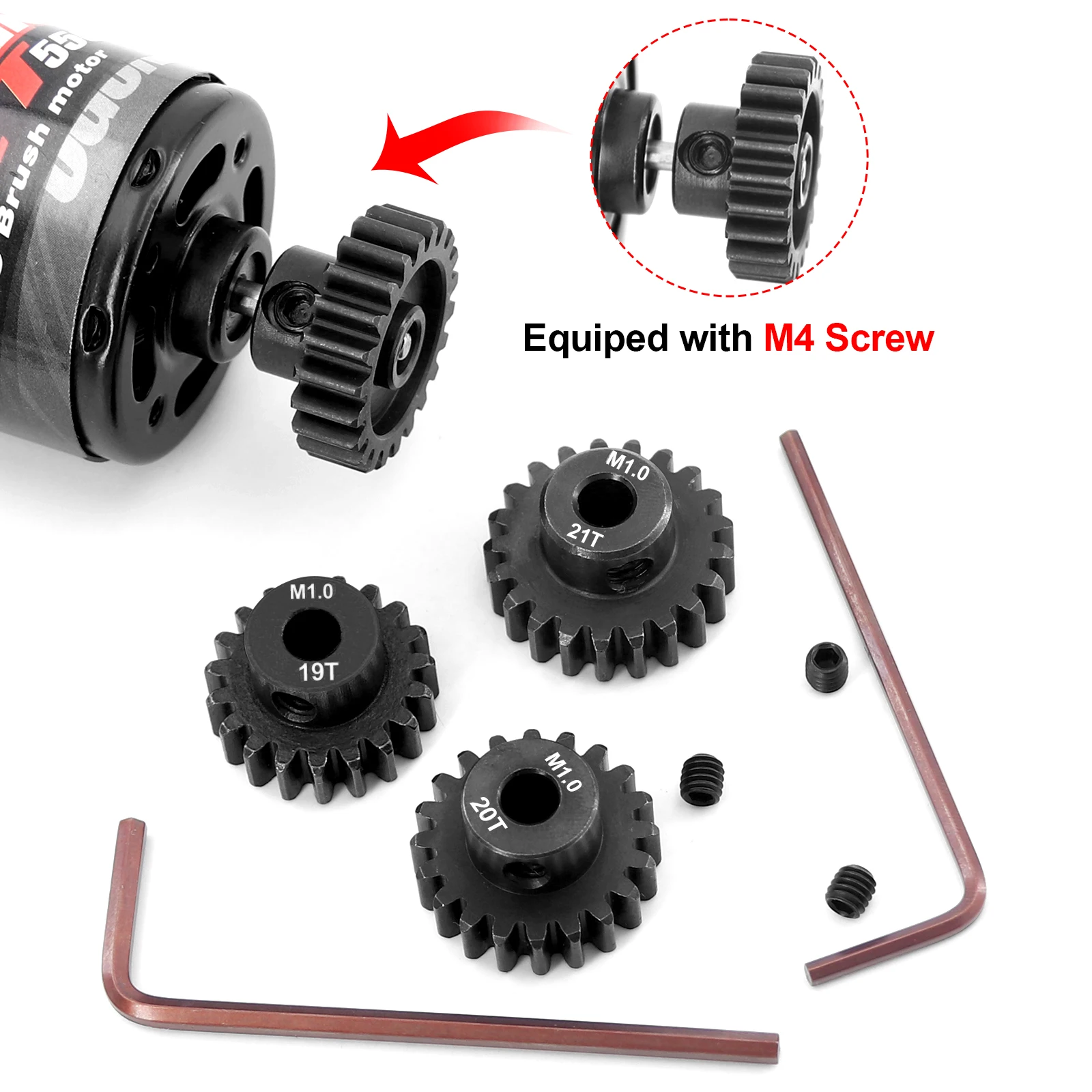 RC Car Gears RC Mod 1 Hardened Steel M1 Pinion Gear Sets 15T 16T 17T ...
