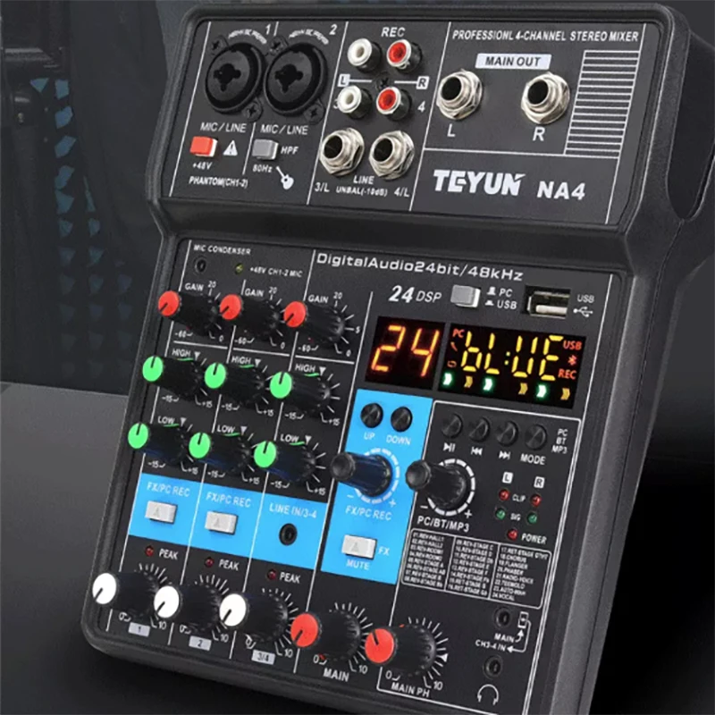 Audio Interface TEYUN 8-channel Professional Portable Mixer Sound ...