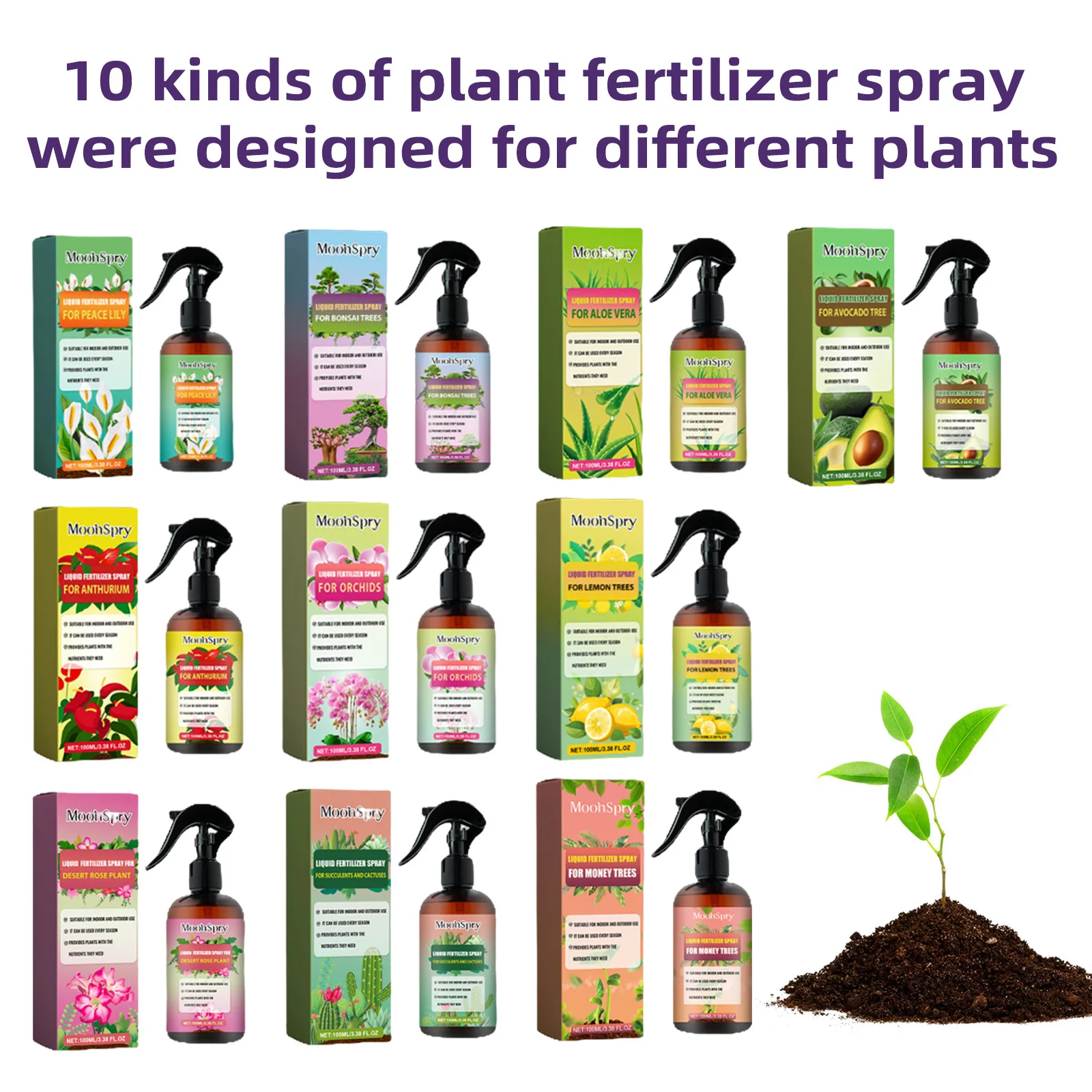 MoonSpy 100ml Fertilizer Spray Series for Flowers Plants & Trees ...