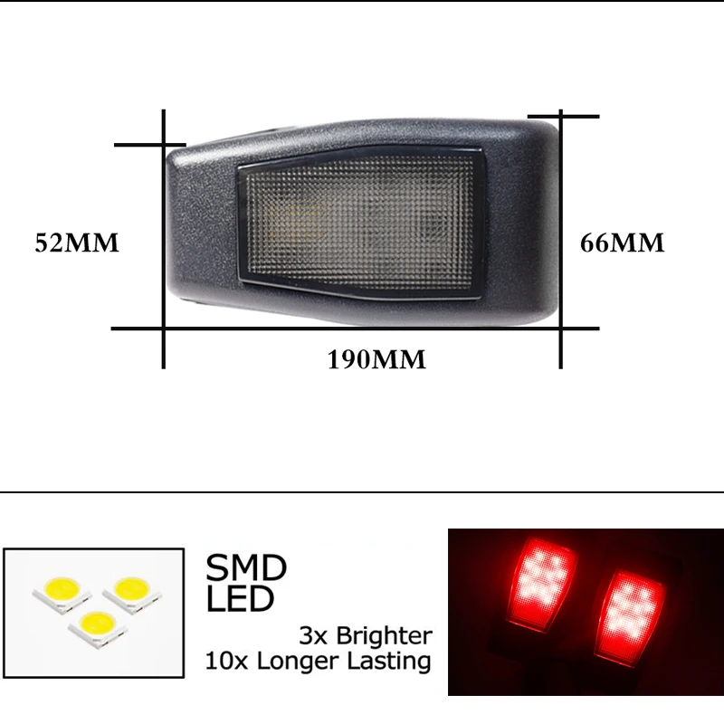 Red/white High Rear Brake Light For Wrangler JK 2007-2017 - WranglerForever