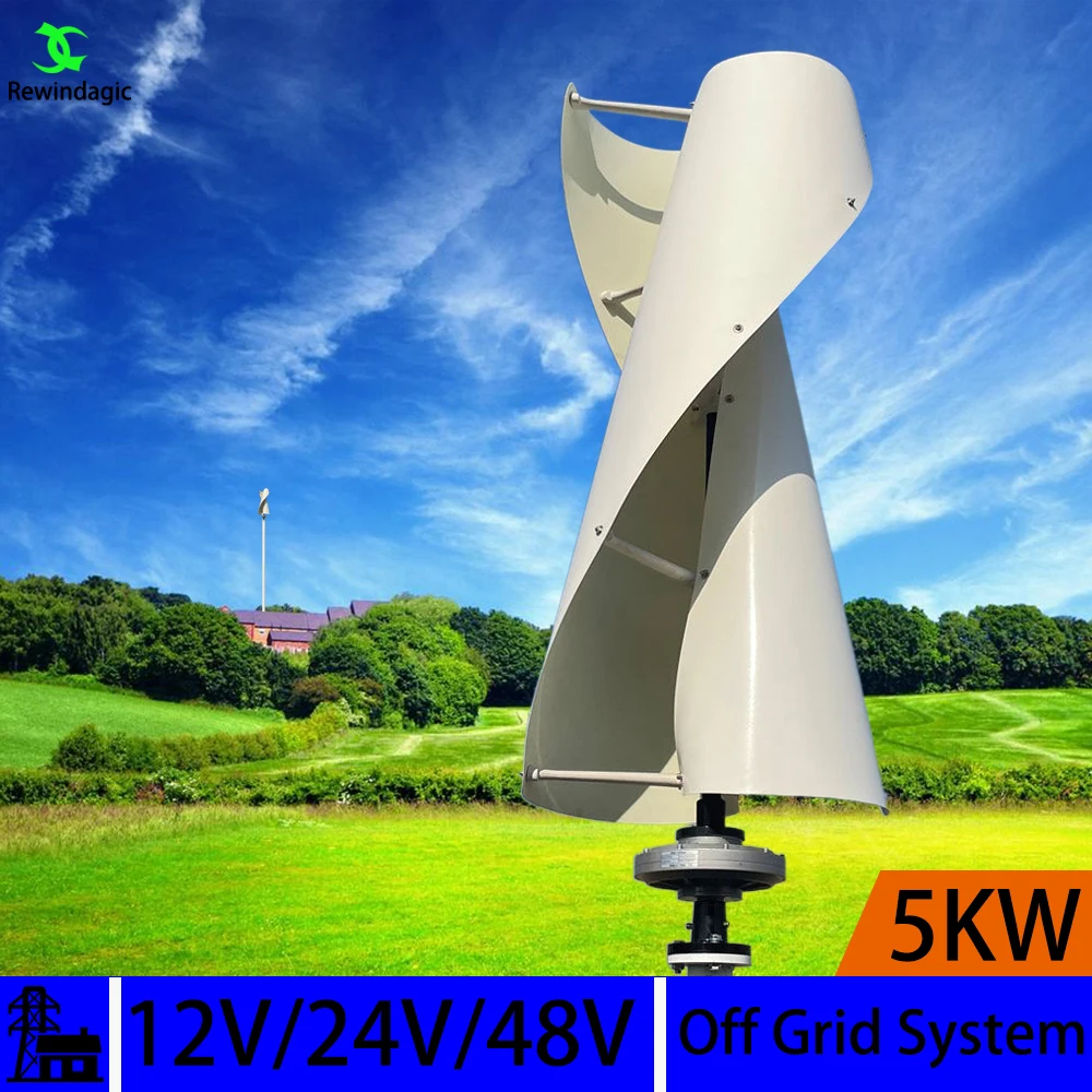 Vertical-Wind-Turbine-Generator-12V-24V-48v-5kw-5000w-Magnetic-Dynamo ...