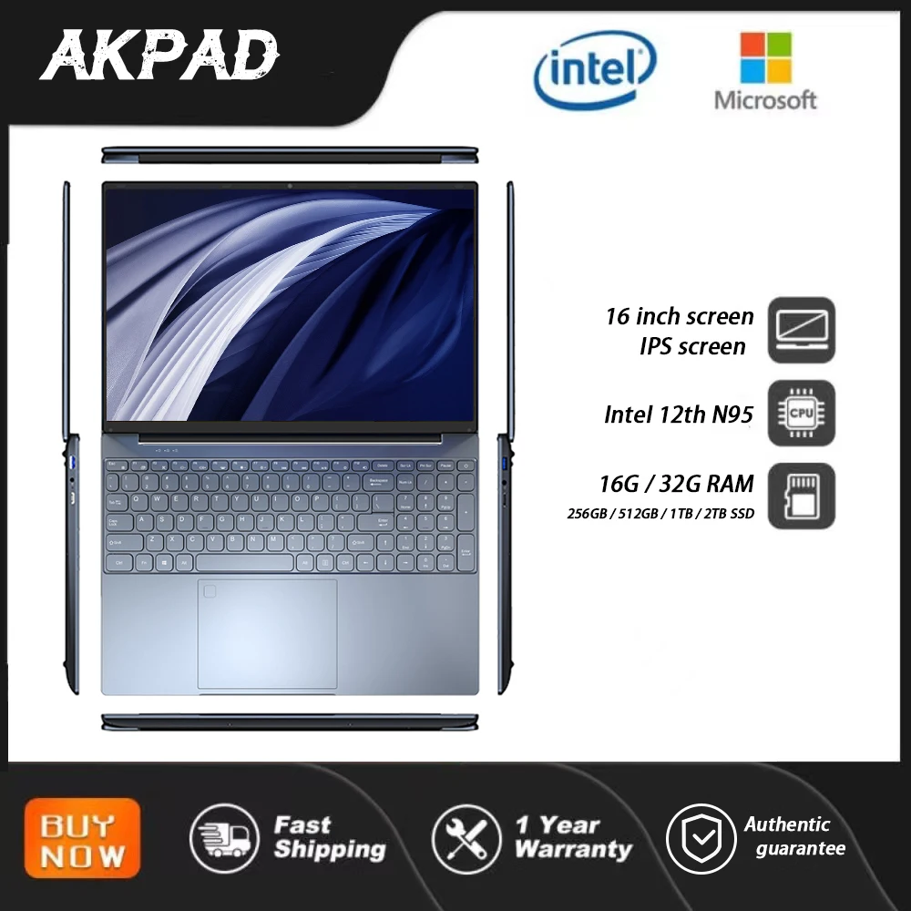 AKPAD-Max-32G-Ram-Laptop-AK16-Pro-16-IPS-Ultra-HD-12th-Gen-Intel-N95 ...