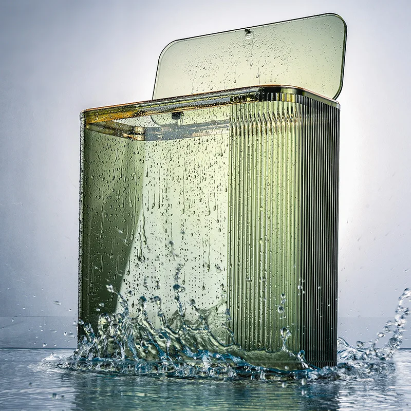 Transparent household large trash can household plastic trash can ...