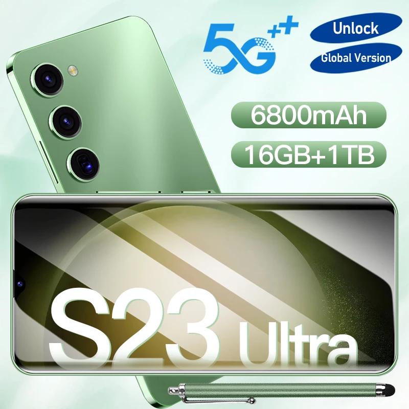 S23 Ultra Novo Smartphone Android, 6800mAh, 16 + 1TB, 7.2 "HD Screen, Pro Camera, Telemóveis 5G ...